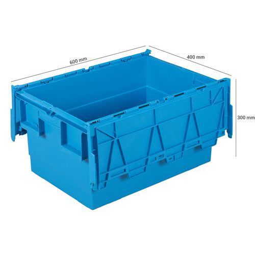 Integra® transport container - Length 600 mm - Turquoise - Manutan.co.uk