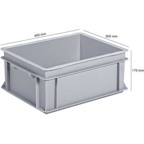 Grey Stacking Containers 6L to 30L - 400mm | Storage | Manutan
