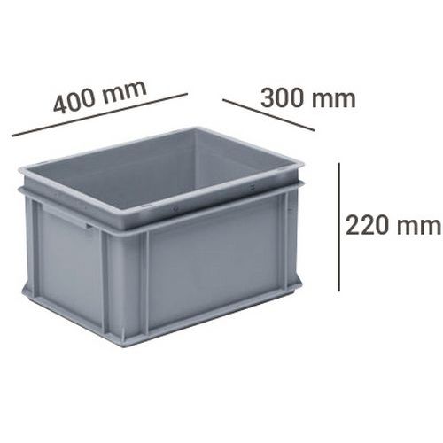 Grey Stacking Containers 6L to 30L - 400mm | Storage | Manutan
