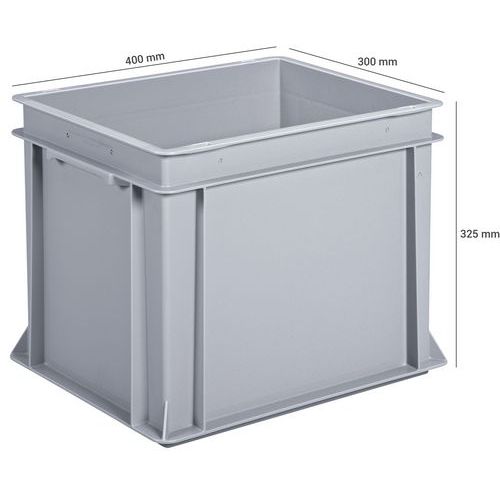 Grey Stacking Containers 6L to 30L - 400mm | Storage | Manutan