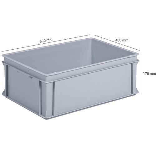 Grey Stacking Containers 14L to 40L - 600mm | Storage | Manutan
