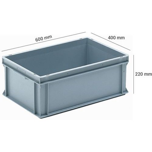 Grey Stacking Containers 14L to 40L - 600mm | Storage | Manutan