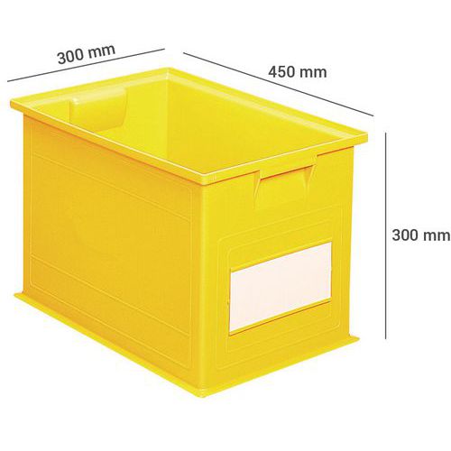 Stackable container - Yellow - Length 200 to 630 mm - 3.6 to 85 l ...