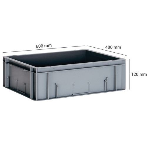 Grey Stacking Containers 14L to 40L - 600mm | Storage | Manutan
