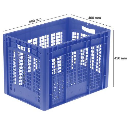 Euro Stacking Containers 62L to 82L - Ventilated | Storage | Manutan