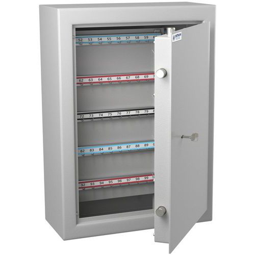 High-security grey key cabinet | key lock | Manutan UK