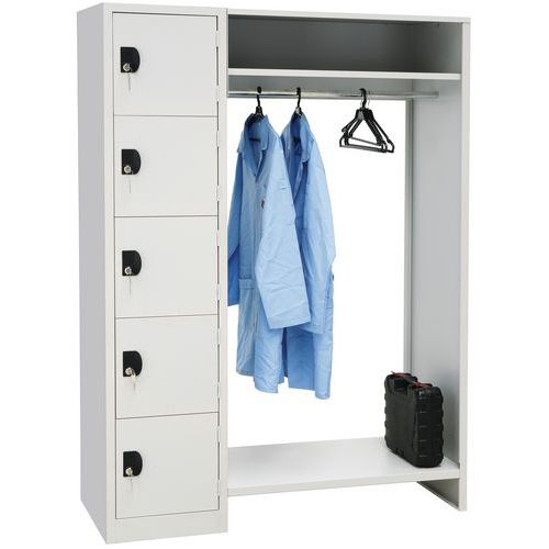 Modulo multi-compartment locker with open hanging rail - 1 to 2 columns ...