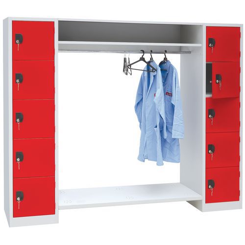 Modulo multi-compartment locker with open hanging rail - 1 to 2 columns ...