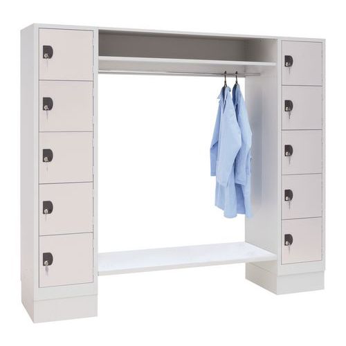 Modulo multi-compartment locker with open hanging rail - 1 to 2 columns ...