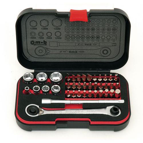 XS Box 39 piece 1 4 socket and ratchet set Mob