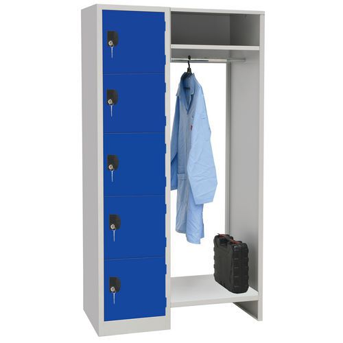 Modulo multi-compartment locker with open hanging rail - 1 to 2 columns ...