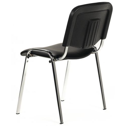 Vynyl Visitor Chair - Stackable Chrome Frame - Manutan UK
