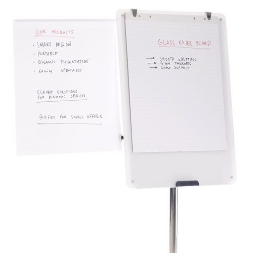 Mobile glass flip chart - Manutan.co.uk
