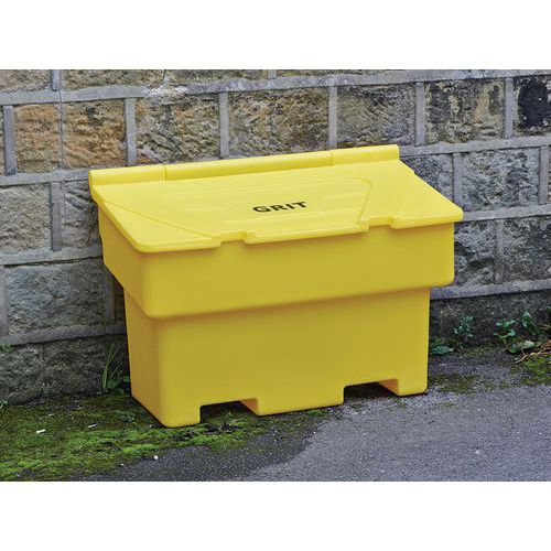 200 Litre Yellow Grit Bins - Heavy Duty - Embossed - Salt/Sand Storage ...