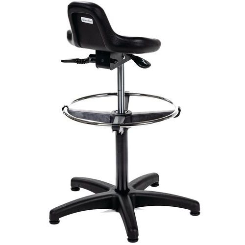 Height-Adjustable Workshop Stool with Footrest - Manutan Expert - Manutan.co.uk