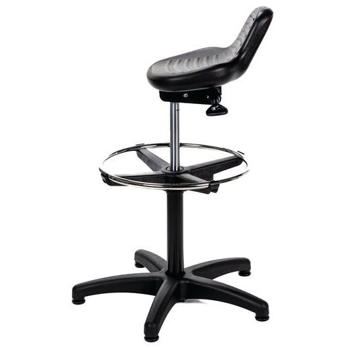 Height-Adjustable Workshop Stool with Footrest - Manutan Expert ...