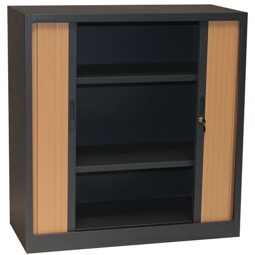 PVC Tambour Door Cupboard | HxWxD 1050x1000x450mm | 10 Year Guarantee