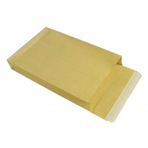 Reinforced brown Kraft paper envelope 130 g - With gussets - Pack of 50 ...