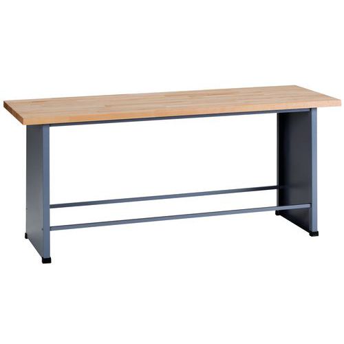 Economy Workbench with Solid 40mm Beech Worktop 2000mm Wide - Manutan.co.uk