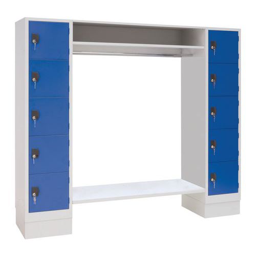 Modulo multi-compartment locker with open hanging rail - 1 to 2 columns ...