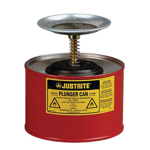 Plunger Safety Cans | Justrite for Spill Control and Safety