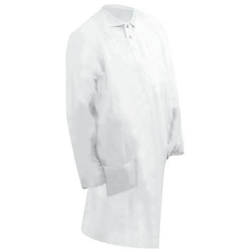 Disposable polypropylene smock without pockets - Manutan.co.uk
