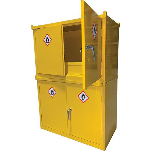 2 Premium COSHH Cabinets - 4-Door Flammable Storage Stack - Elite ...