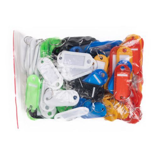 Plastic Key Fobs With Blank Labels - Assorted Colours - Manutan Expert ...