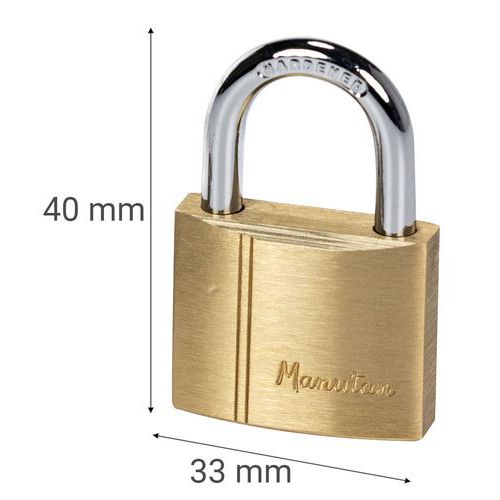 Brass safety padlock with key - Manutan Expert - Manutan.co.uk