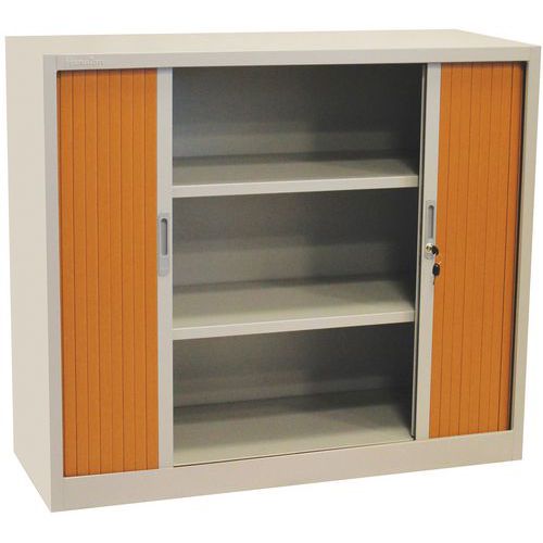 PVC Tambour Door Cupboard | HxWxD 1050x1000x450mm | 10 Year Guarantee