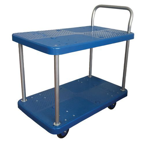 Plastic trolley - 2 shelves - Capacity 150 kg - Manutan.co.uk
