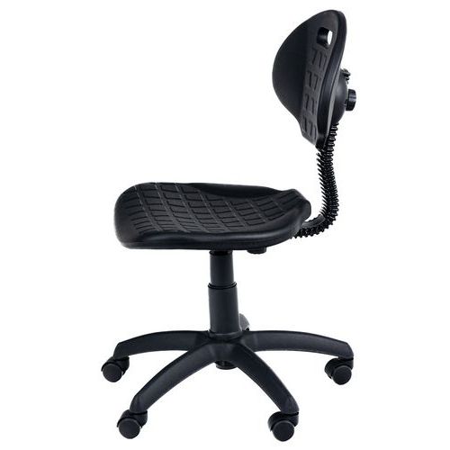 High Black Workshop Chair - Ergonomic Mobile & Heavy Duty - Manutan ...