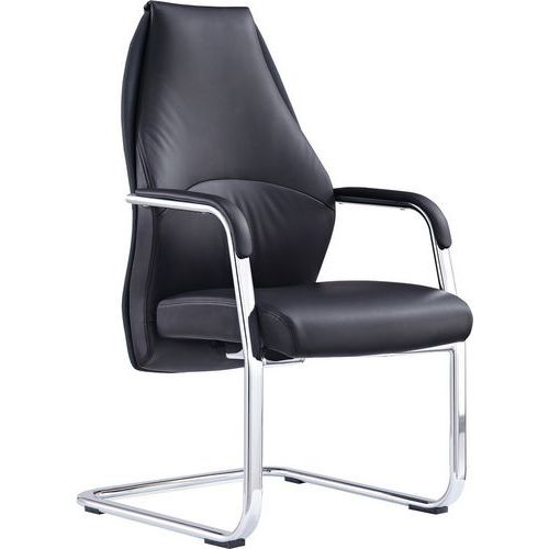 Luxury Cantilever Office Chair - Faux Leather - High Back & Arms ...