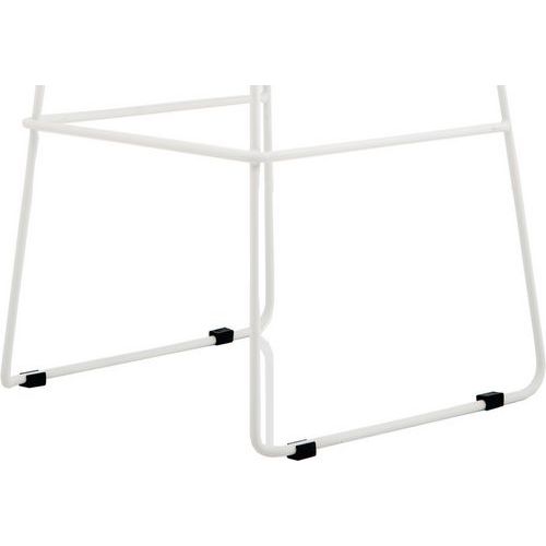 Stylish Reception/Office High Stool - Grey Fabric Seat - White Frame ...