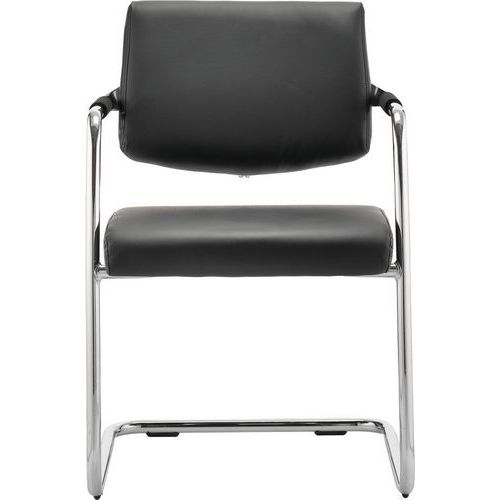 Cantilever Chair - Boardroom/Meeting Room - Black Faux Leather & Arms ...