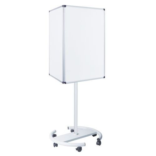 Mobile information board with 4 panels, A1 magnetic steel - Manutan.co.uk