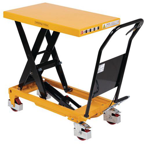Mobile Scissor Lift Table - 500kg - Hydraulic - Manutan Expert ...