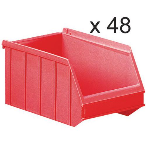 Stackable storage trays - Length 250 mm - 4 l - Set of 48 - Manutan.co.uk