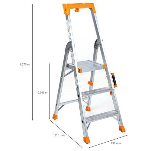 Professional Aluminium Stepladder | Ladders | Manutan