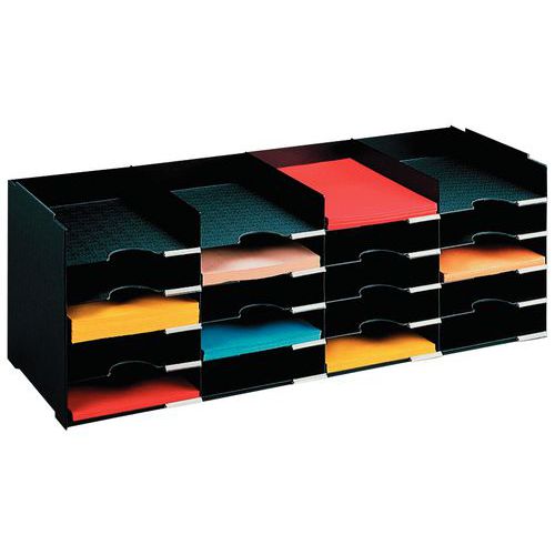 Horizontal multi-compartment sorter - Black - Paperflow - Manutan.co.uk
