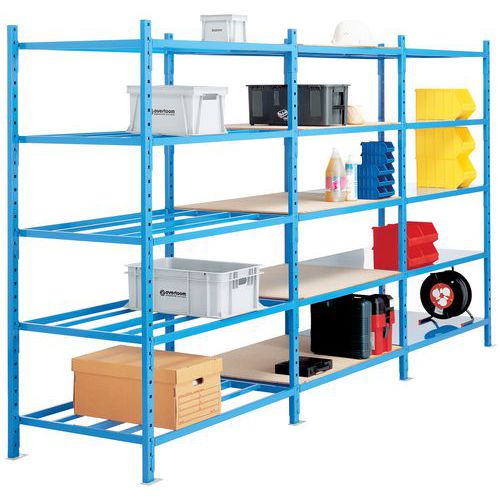 Combi-Plus shelving - Tubular shelf + wooden platform - Manorga ...