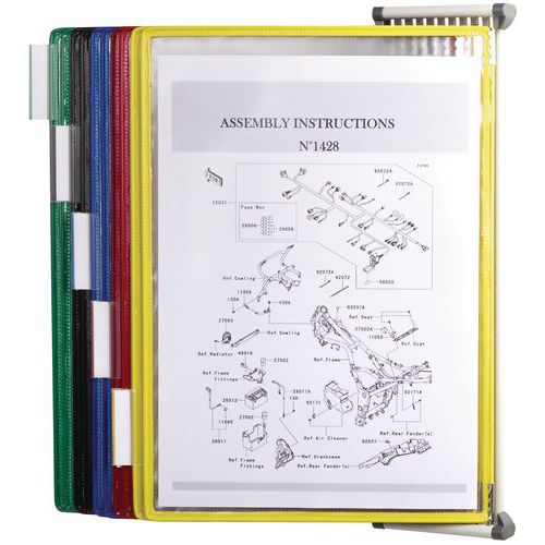 Flip file wall unit with 10 x A4 sized pockets - Tarifold - Manutan.co.uk