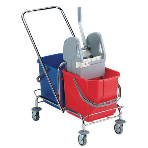 Chrome-plated double roller bucket - 30 and 50 L - Manutan.co.uk