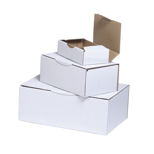 Multi-purpose Kraft cardboard shipping box - With tongue - White ...