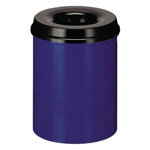 50L Fire-Resistant Steel Indoor Waste Bin with Safety Lid - Vepabins ...