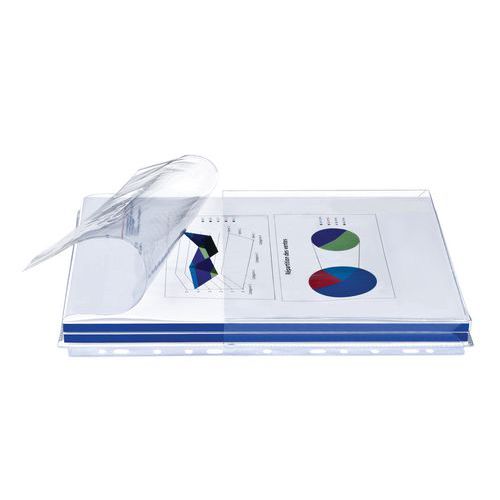 A4 perforated PVC sleeve with 2-cm gusset and flap - Manutan.co.uk