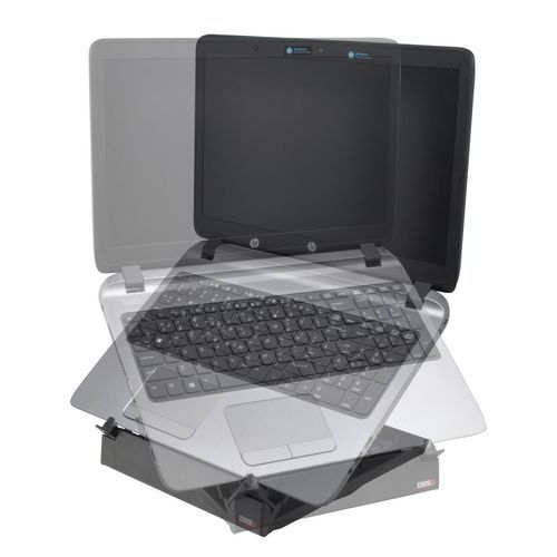 Desq portable computer stand with document holder - Manutan.co.uk