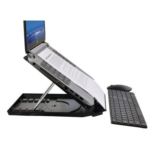 Desq portable computer stand with document holder - Manutan.co.uk