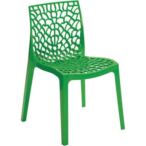 Bright Plastic Outdoor Cafe Chair - Stackable - Open Woven Back - Zest ...