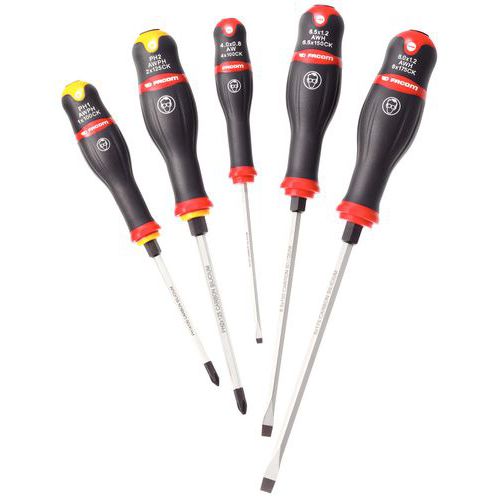 5-piece pound through screwdriver set - Manutan.co.uk